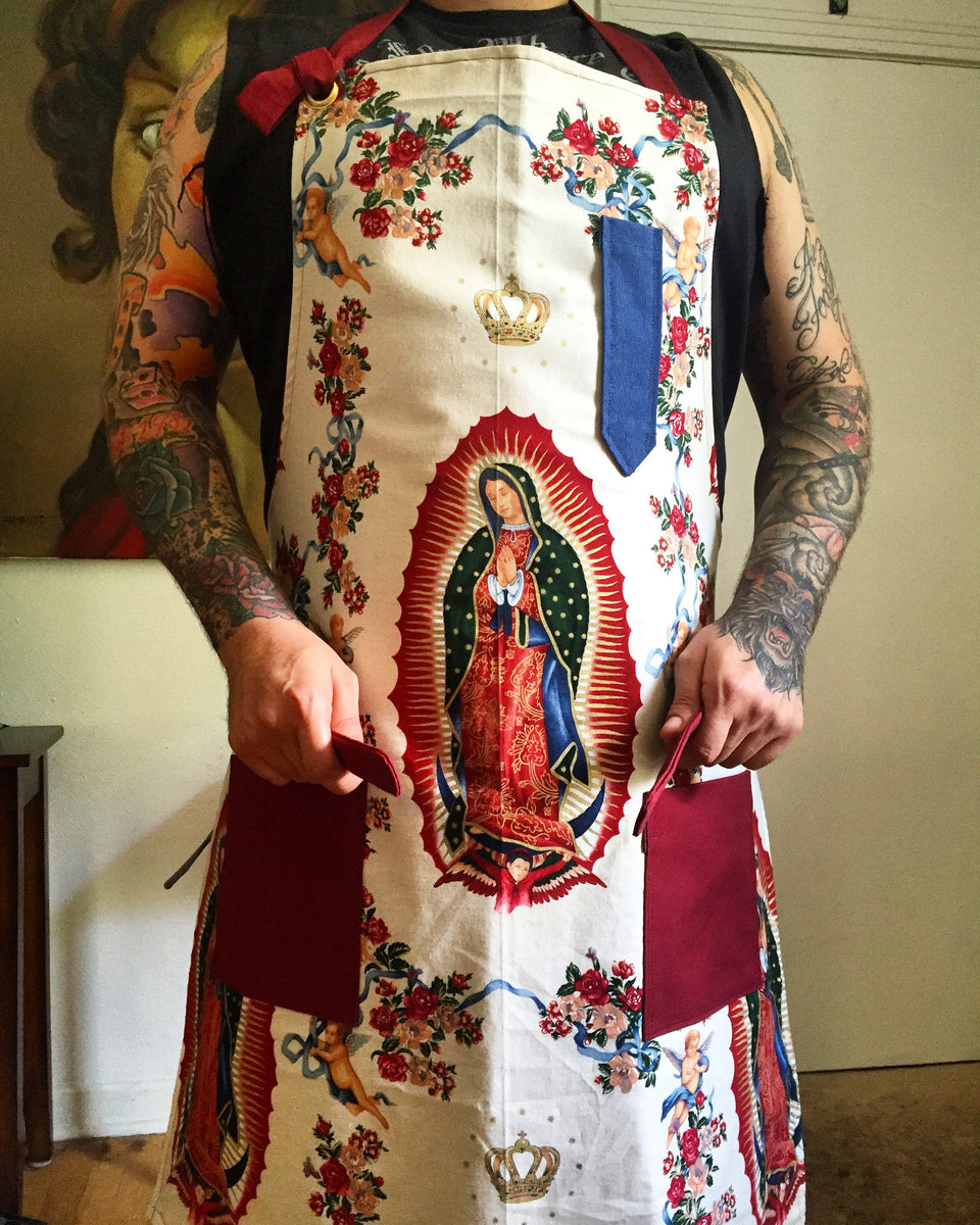Virgin Mary Apron in white – LAFoodWhore.com